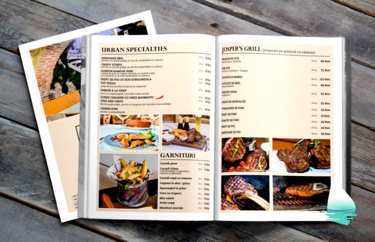Design meniu Urban Restaurant, Design meniu, Grafica meniu restaurant