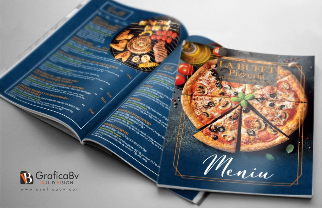 Meniu Restaurant Taverna Stejarul, Design meniu, Grafica meniuri